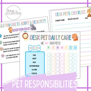 DESK PET BUNDLE Starter Kit | Posters, Rules, Activities | Classroom ...