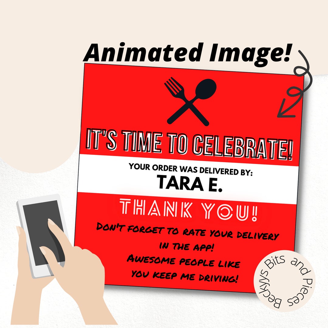 Doordash Animated Text Delivery Message, Custom GIF, Animated Message ...