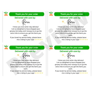 Thank You Card Grocery Shopper Printable, Food Delivery, Delivery ...