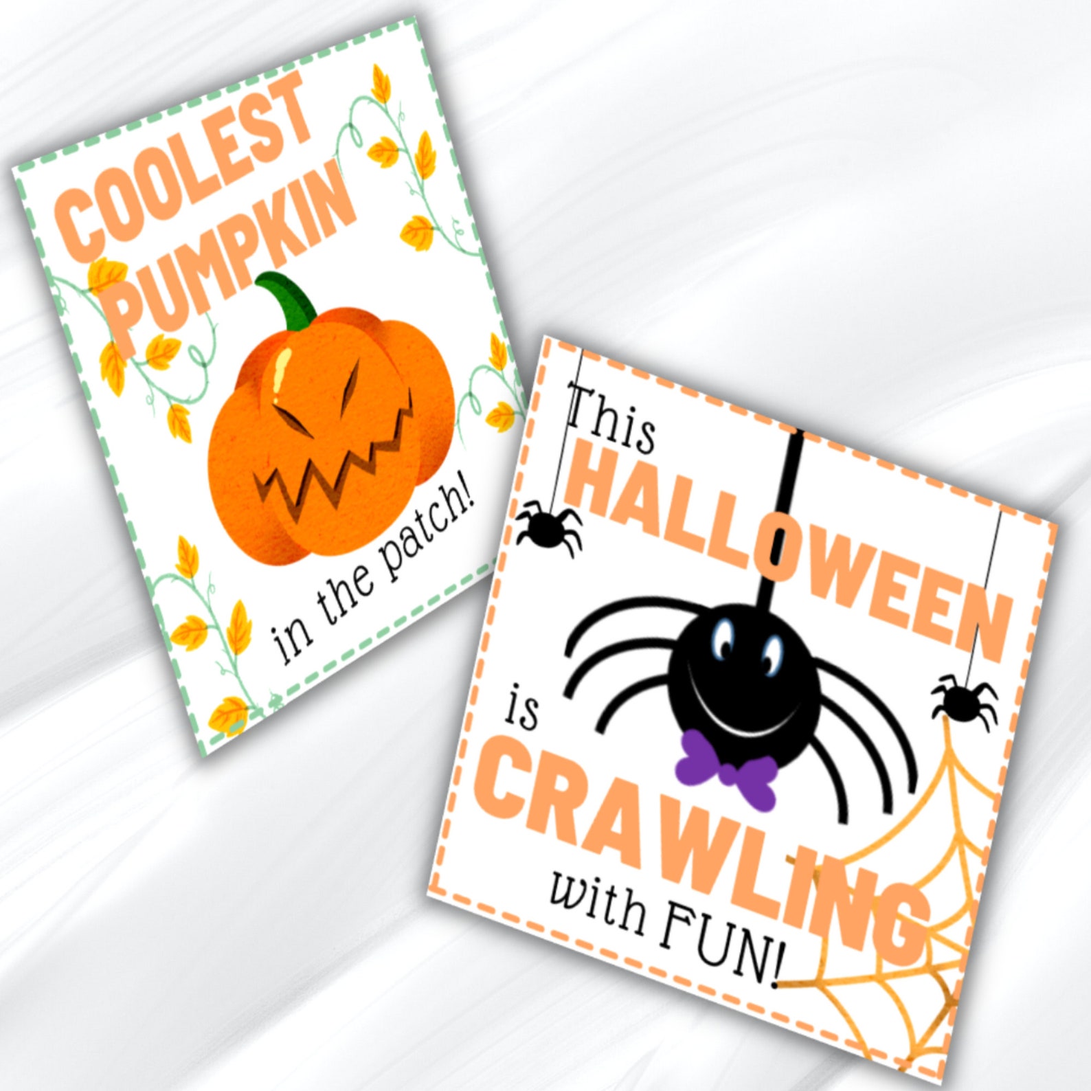 Kids Halloween Card Set Classroom Halloween Cards Student Halloween ...