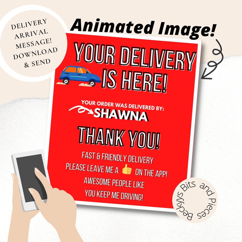 Delivery Message Custom Text Photo Animated Message - Etsy