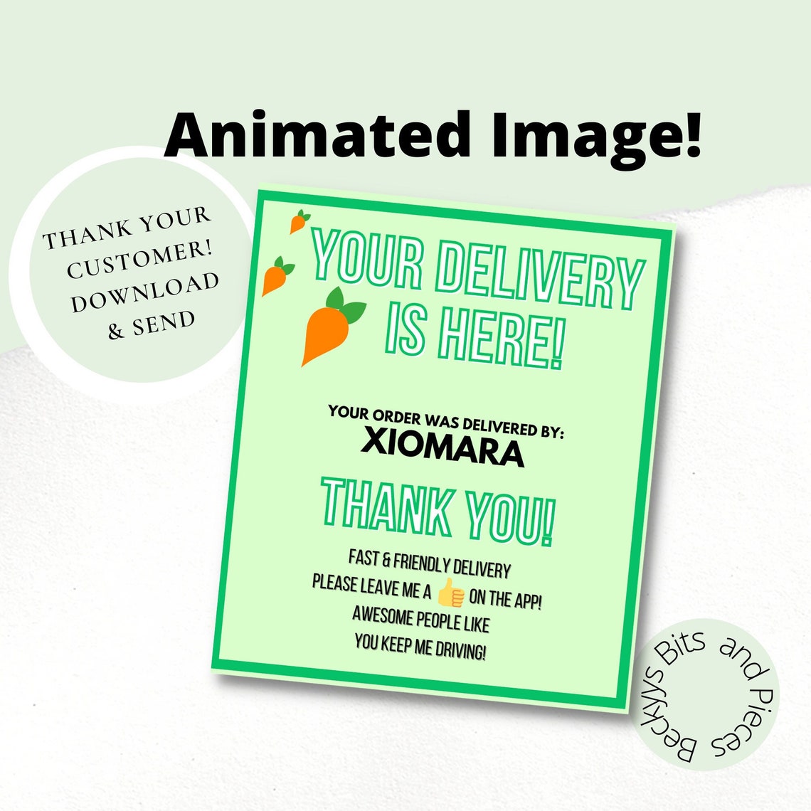 Delivery Message Custom Text Photo Animated message | Etsy