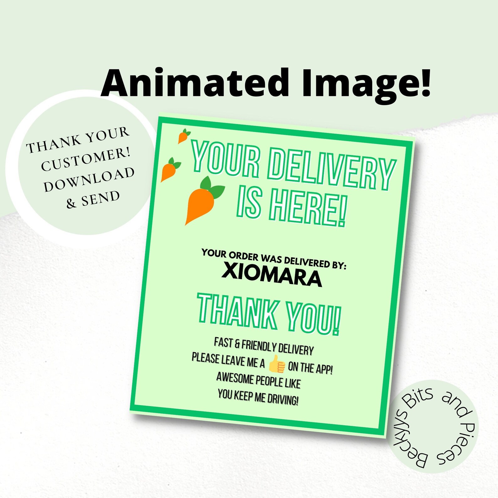 Delivery Message Custom Text Photo Animated message | Etsy