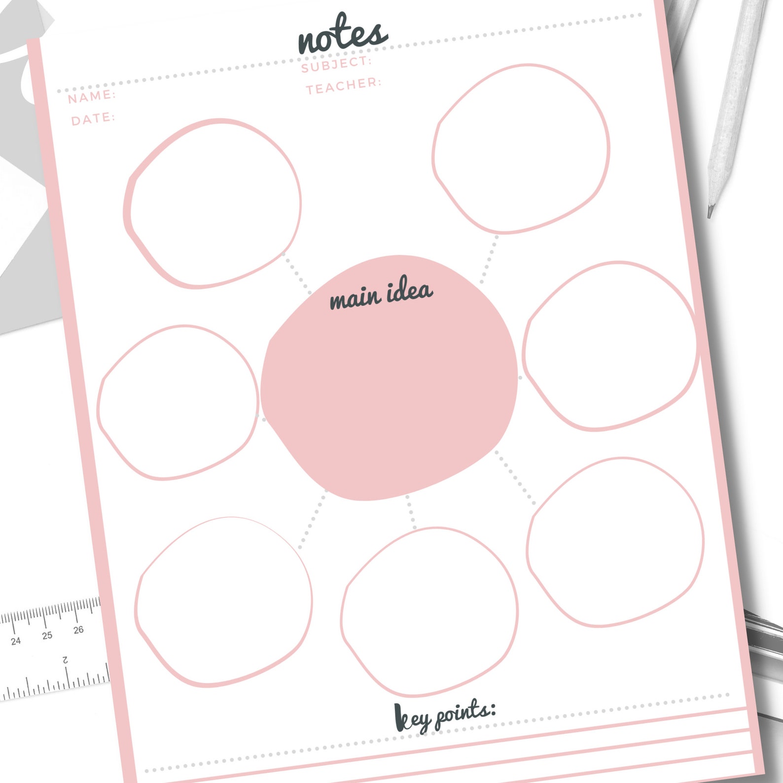 Student School Notetaking Printable Lecture Notes Planner Mind - Etsy