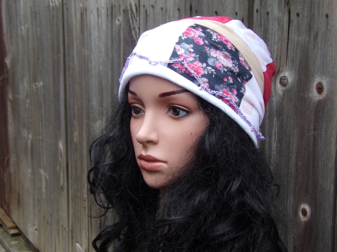 Women Tams Hat, Patchwork Cotton Hat, Chemo Headwear, Chemo Beanies ...