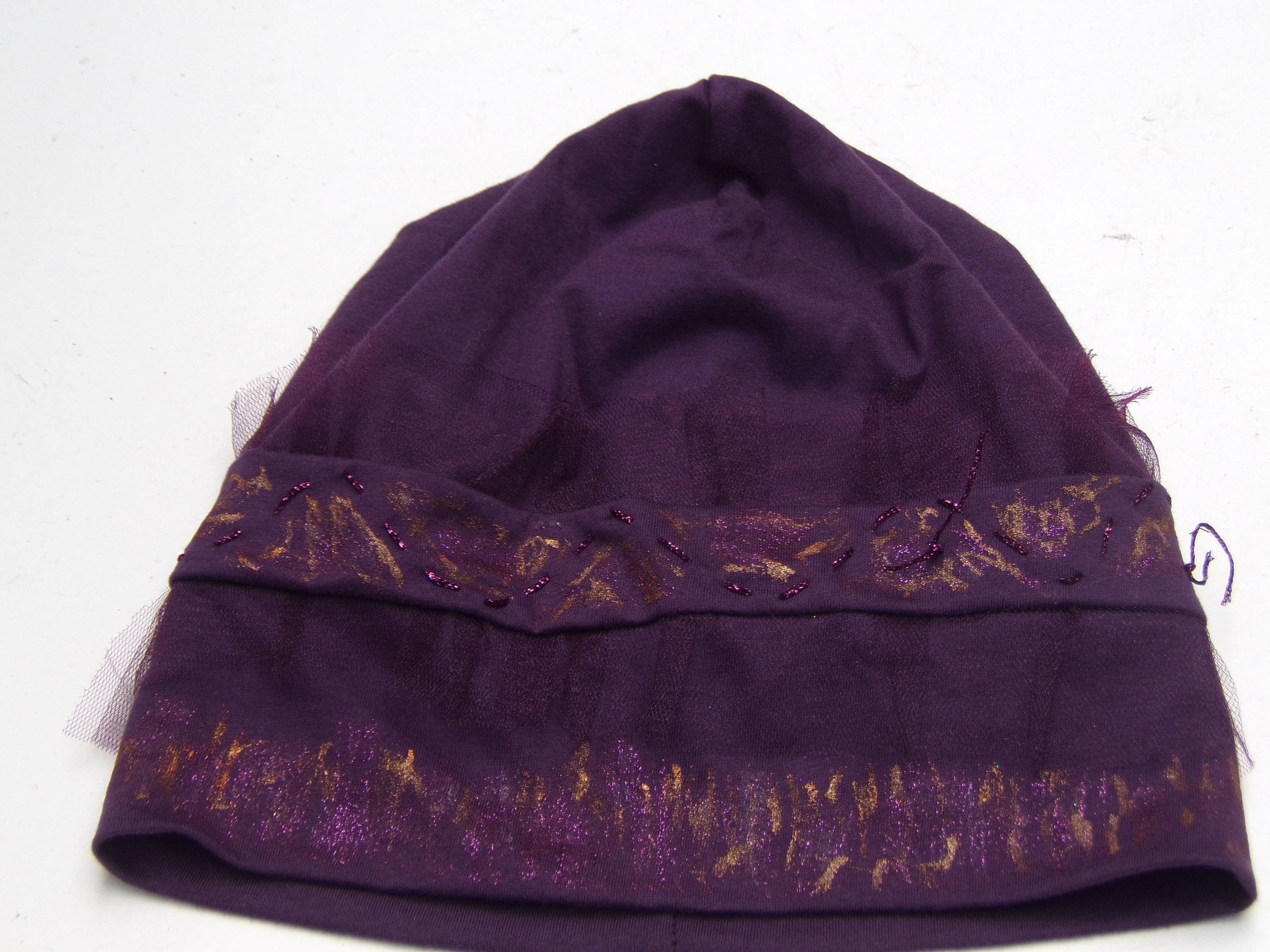 Hand Painted Cotton Cool Tam Cap Ladies Slouchy Hat Spring | Etsy