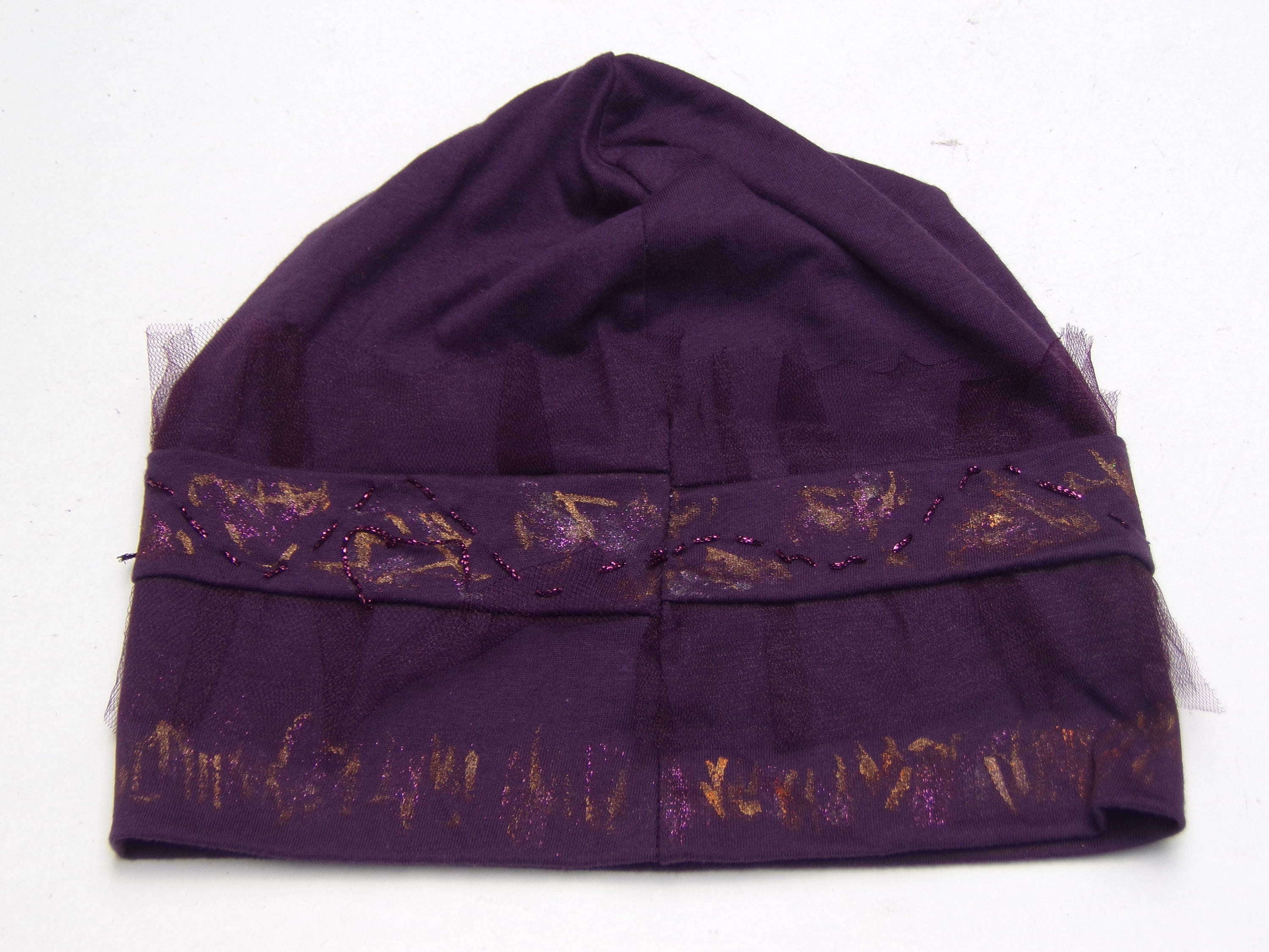 Hand Painted Cotton Cool Tam Cap Ladies Slouchy Hat Spring | Etsy