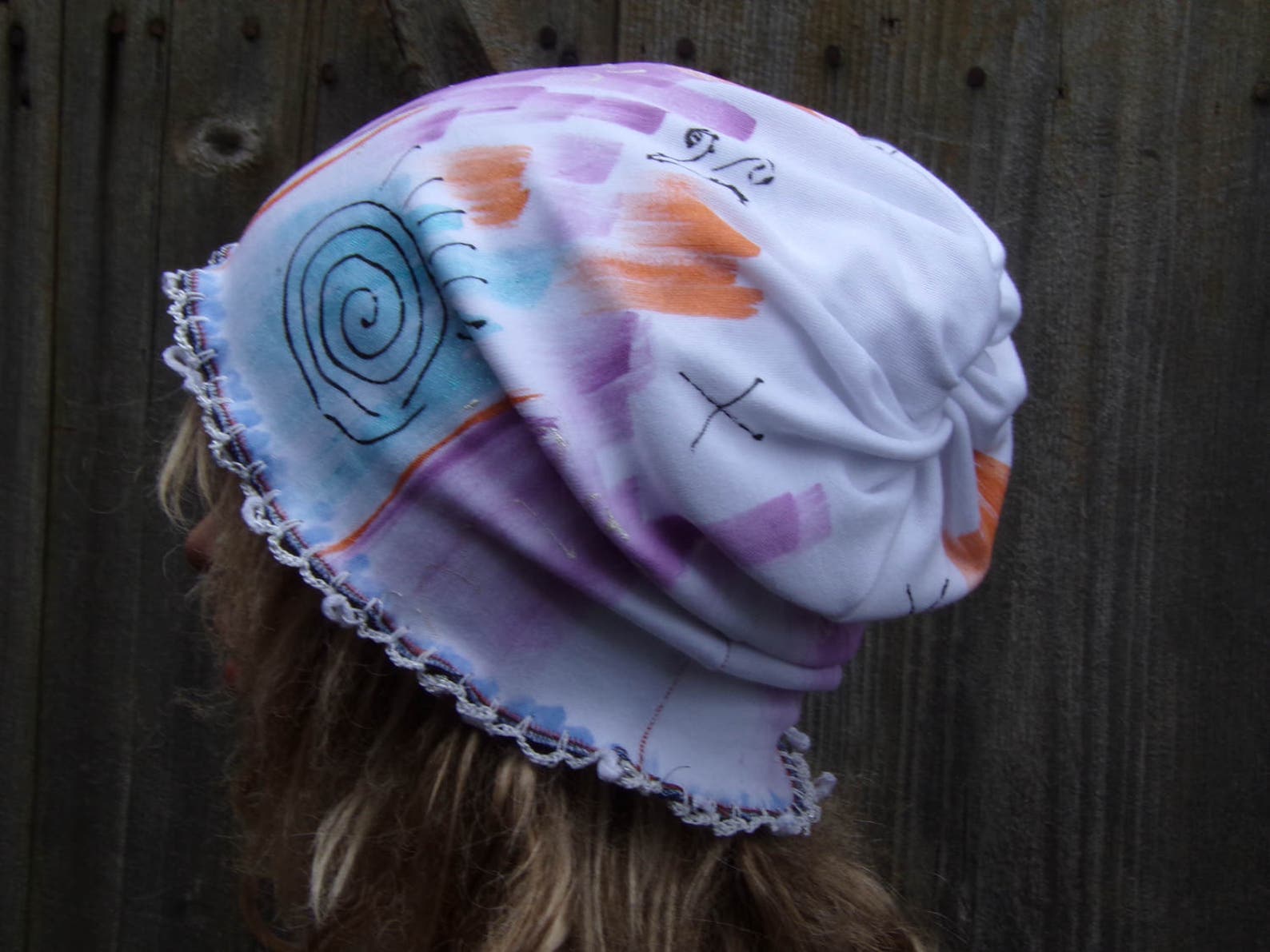 Women Beanie Hathand Painted Slouchy Hat Chemo Hat Cancer - Etsy