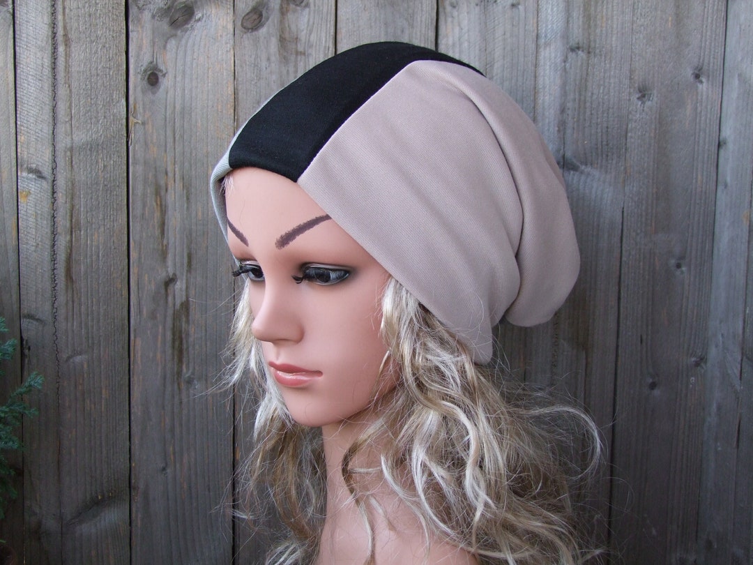 Slouchy Women Hat, Patchwork Cotton Hat, Chemo Headwear, Chemo Beanies ...