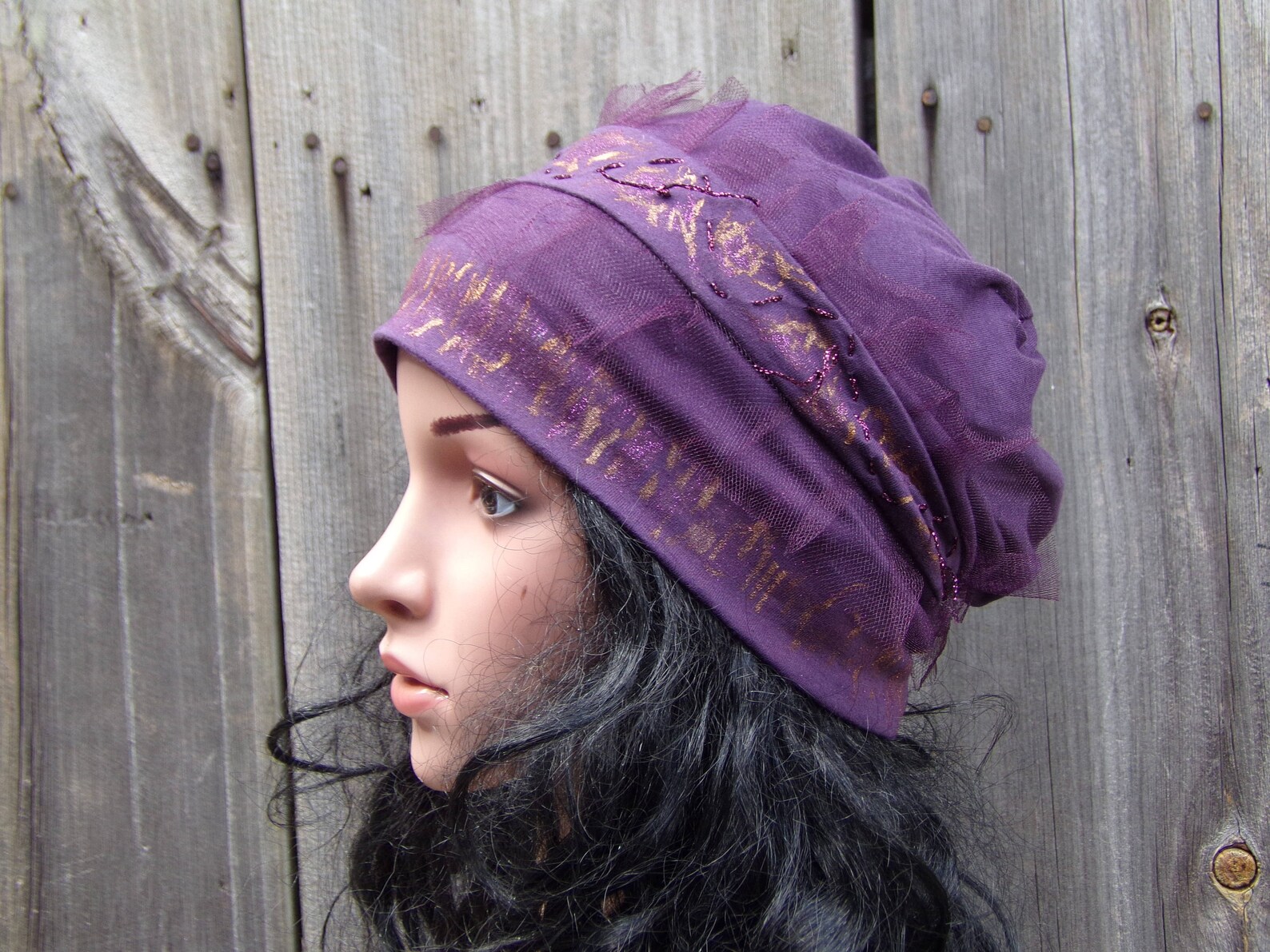 Hand Painted Cotton Cool Tam Cap Ladies Slouchy Hat Spring | Etsy