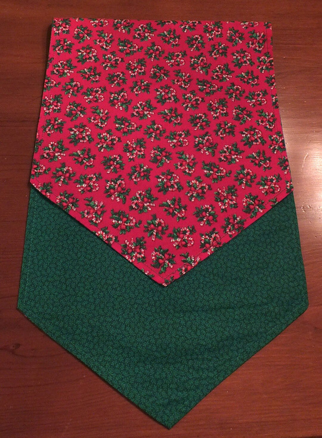 36 Candy Cane/holly Leaves Reversible Centerpiece Table - Etsy