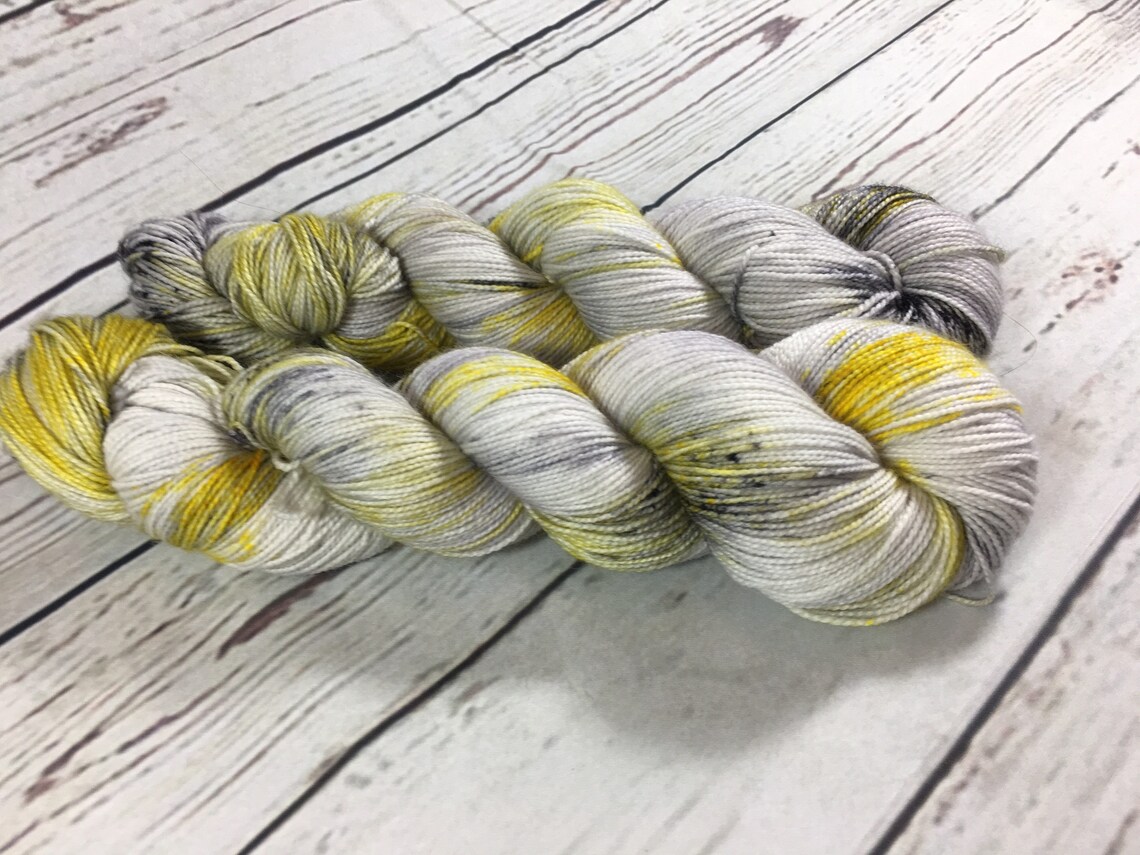 Fierce Sock Yarn yellow/black Speckled - Etsy