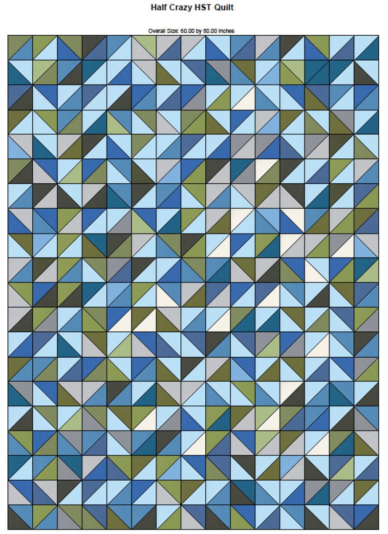 Half Crazy HST Quilt- PDF Pattern Instant Download - Etsy