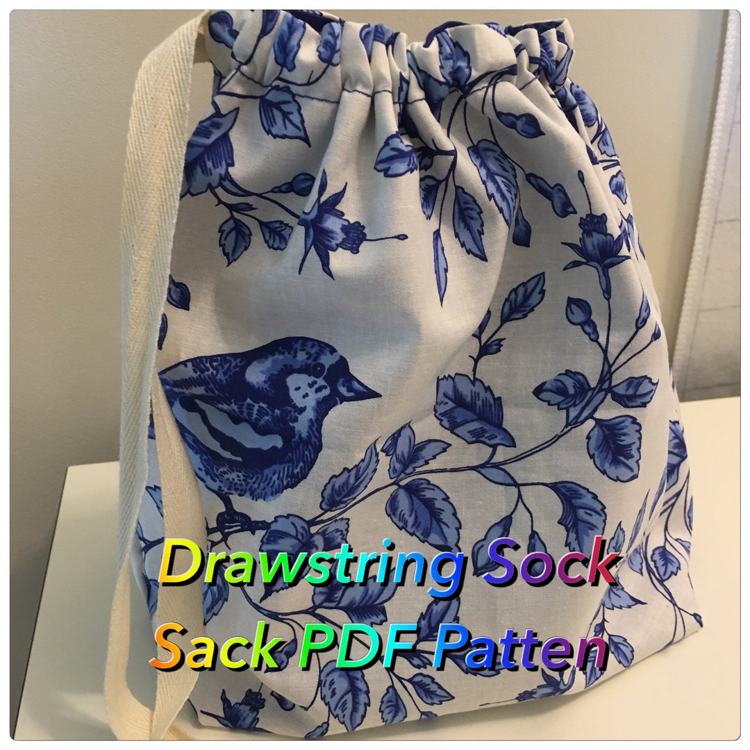 Drawstring Sock Sack PDF Pattern Download - Etsy