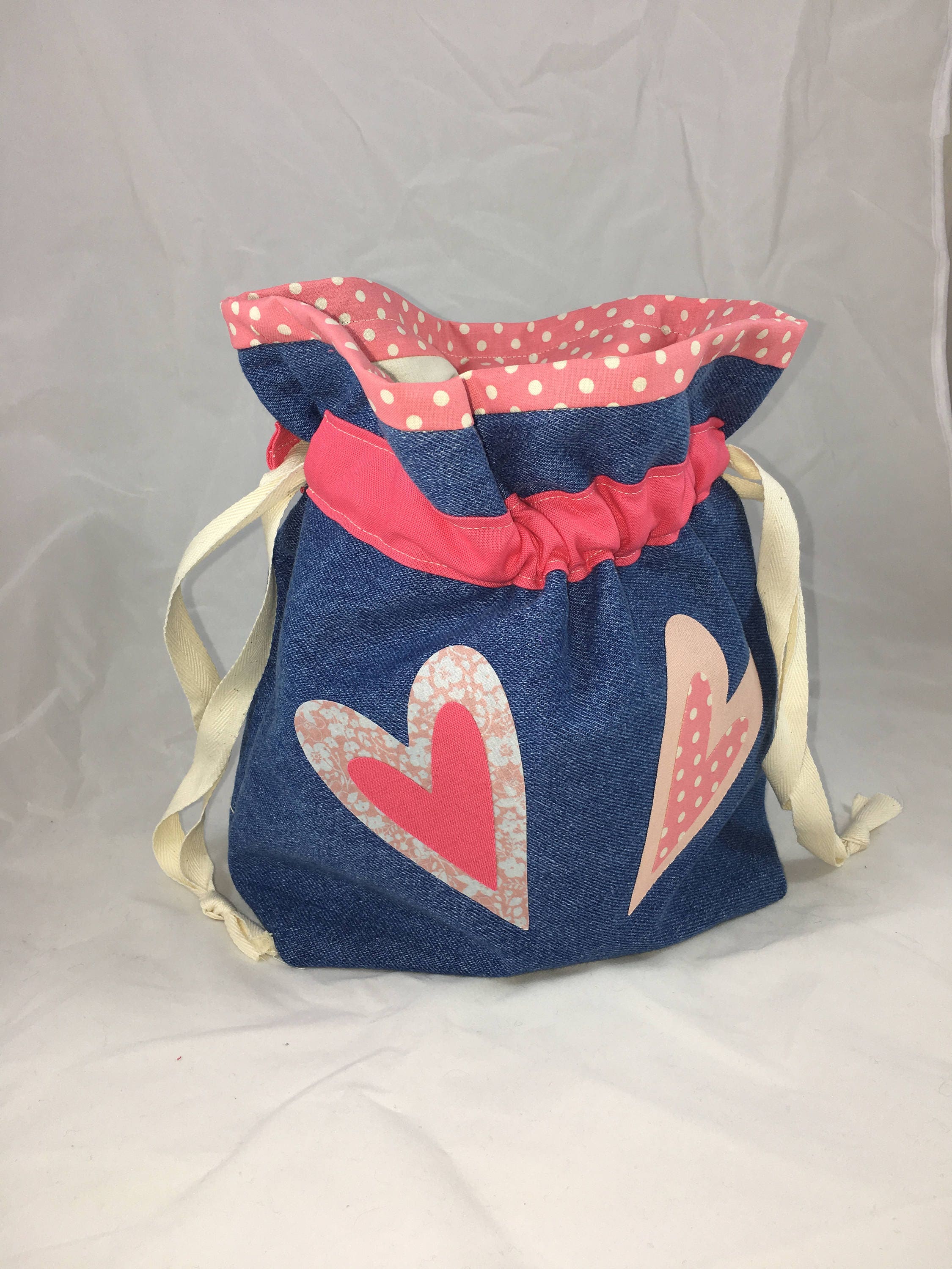 Denim Draw String Project Bag - Etsy