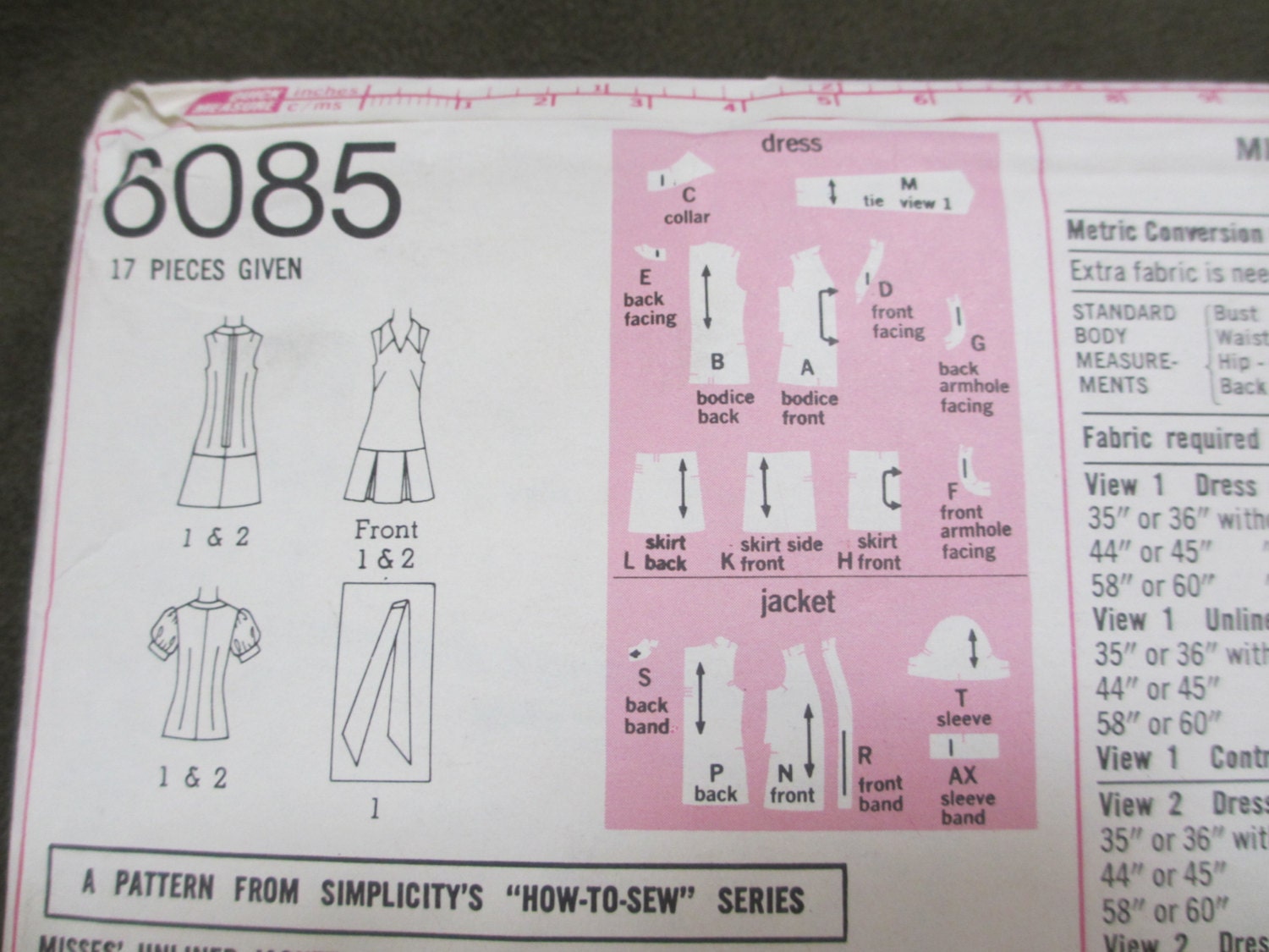 Simplicity Pattern 6085 Dress Pattern Vest Jacketskirt - Etsy