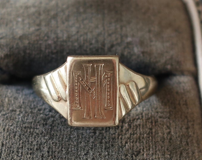 Vintage Art Deco Signet Ring. Vintage Signet Ring. Vintage Rectangular ...