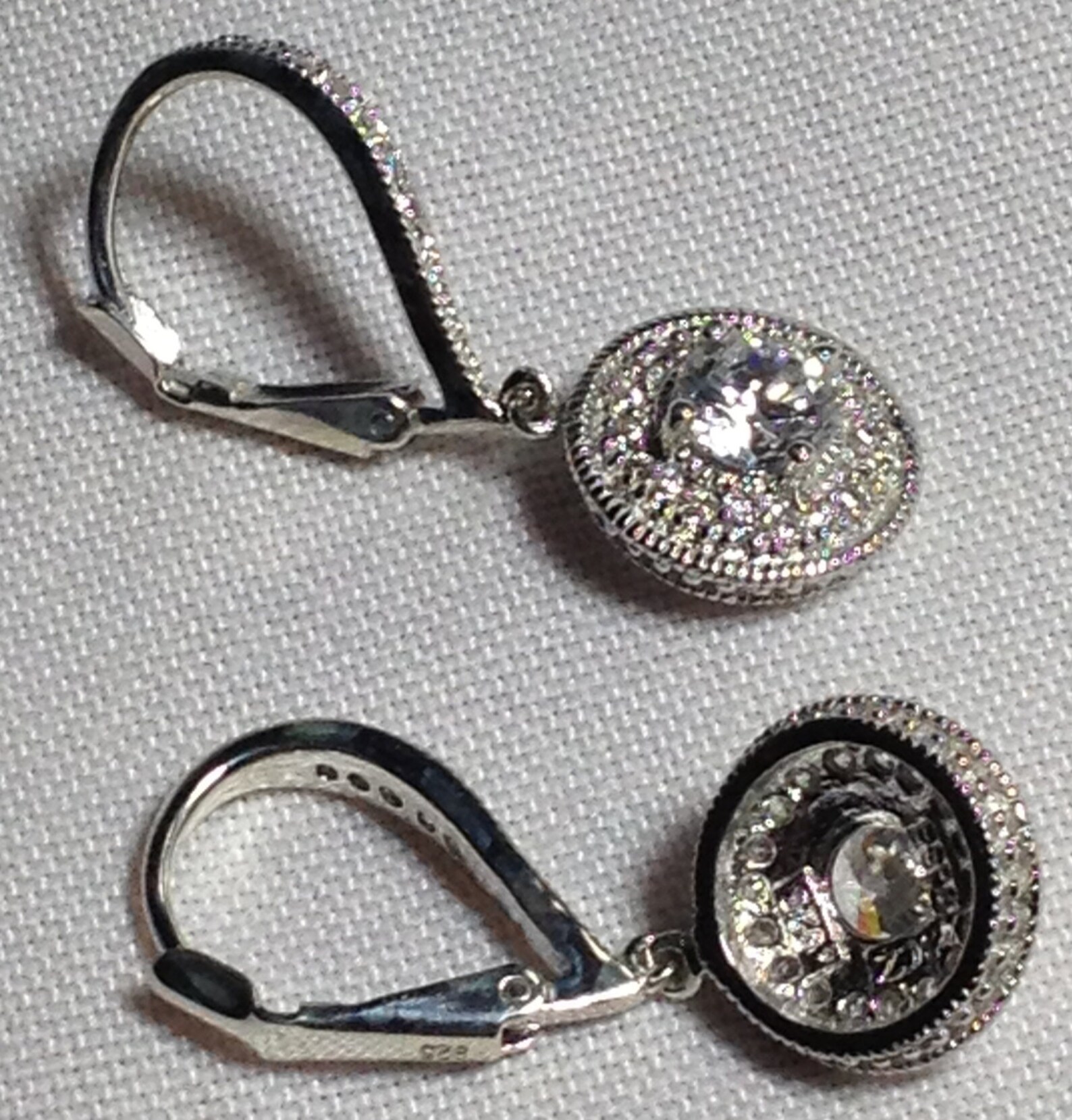 Brilliant Cubic Zirconia Leverback Closure Sterling Silver | Etsy