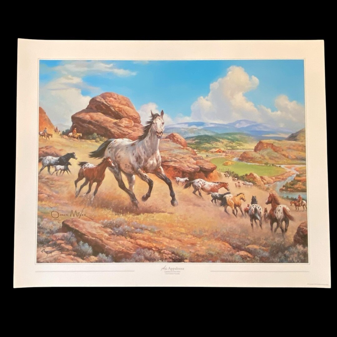 Orren Mixer Art Print the Appaloosa Horse 1999 Mare and Foal 24 X 30 ...