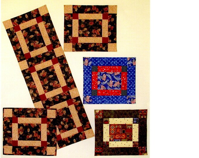 Quilted Table Toppers Uncut PATTERN 23x23" Table Runners Mini Quilt New ...