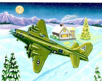Airplane Christmas Cards - Etsy
