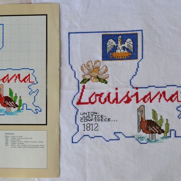Louisiana State Sampler Cross Stitch - Etsy