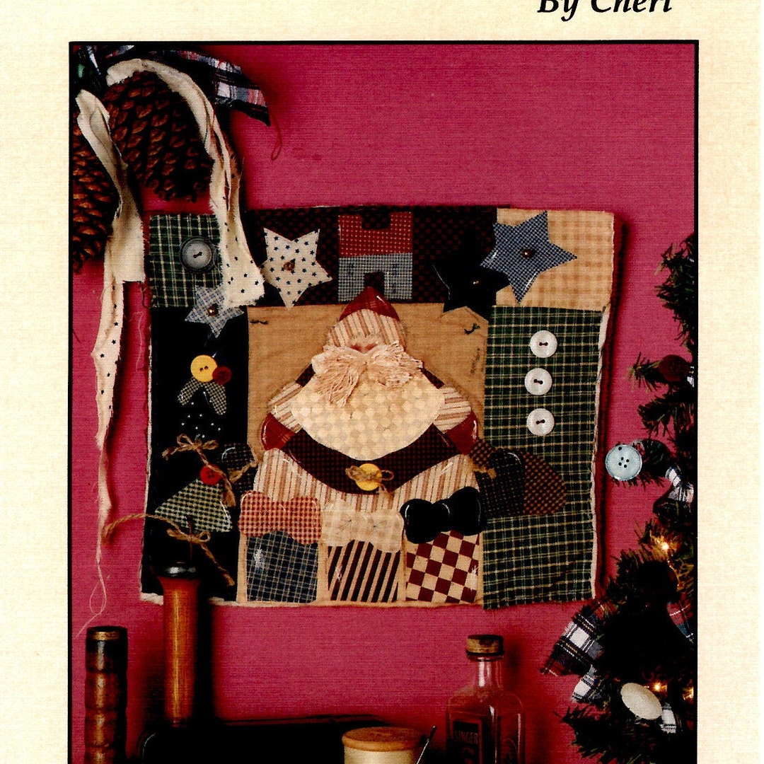 Santa Applique Quilt Block Uncut Pattern by Cheri Country Claus ...