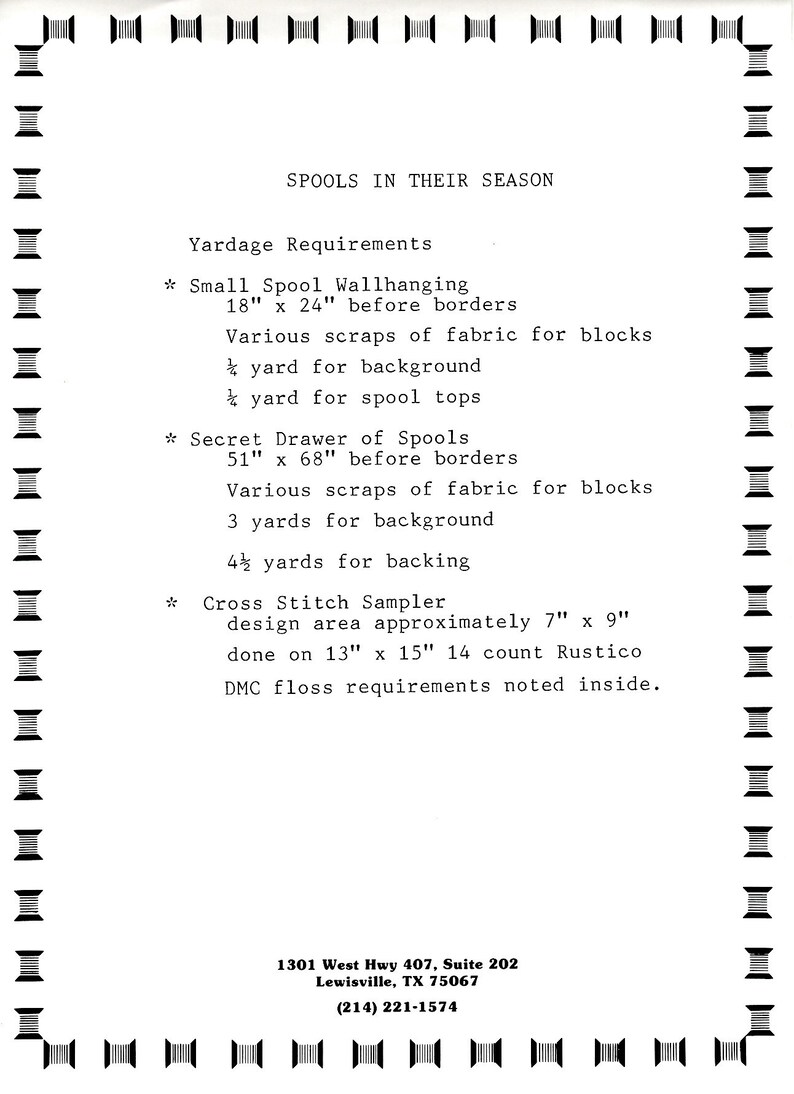 Spools Sampler Quilt Uncut PATTERN Tomorrow's Heirlooms - Etsy