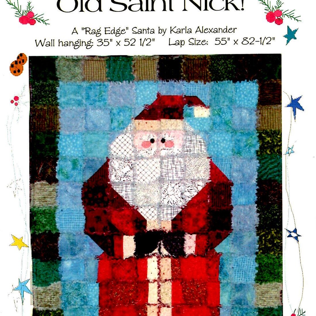Santa Mini Quilt Uncut Pattern 35x52.5" Wall Hanging 55x82.5" Lap Throw ...