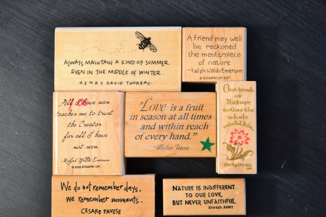 Lot of 7 Famous Quotes Themed Stamps Destash Mother Theresa Emerson ...