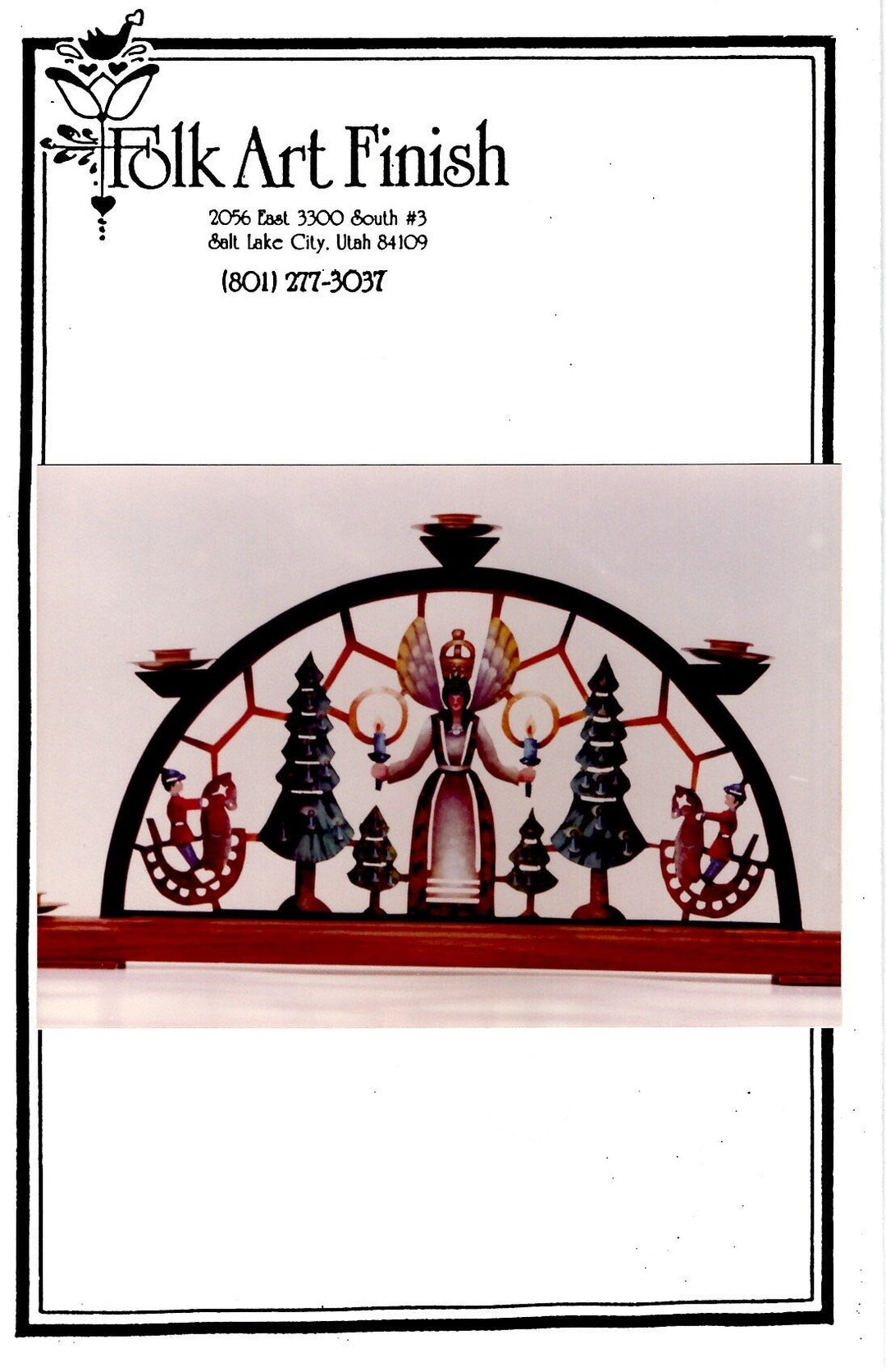 Vtg Painting Template Folk Art Finish Angel Schwibbogen Michelle Walton ...