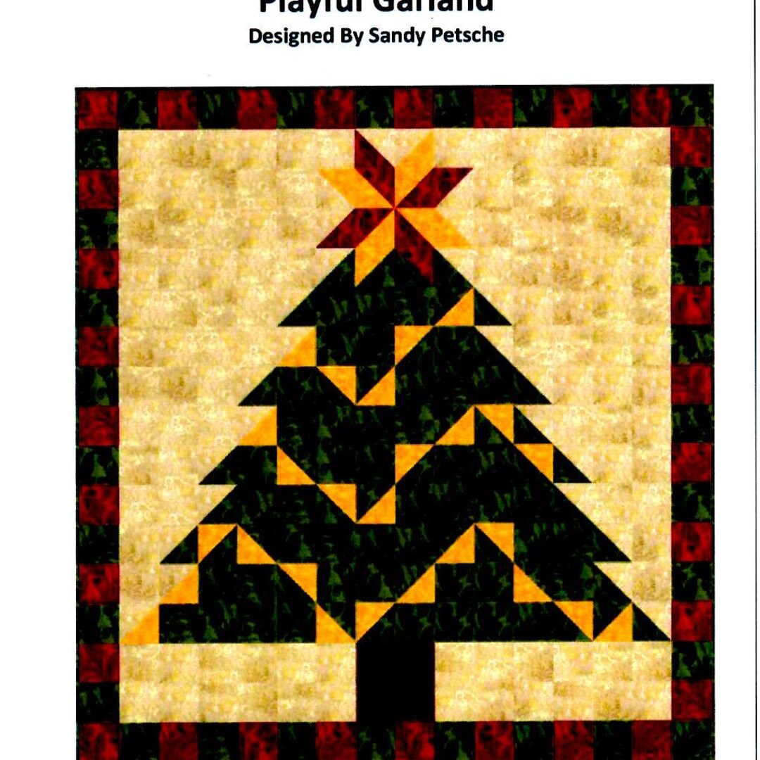 Pieced Christmas Tree Mini Quilt Uncut PATTERN 32.5x34.5" Playful ...