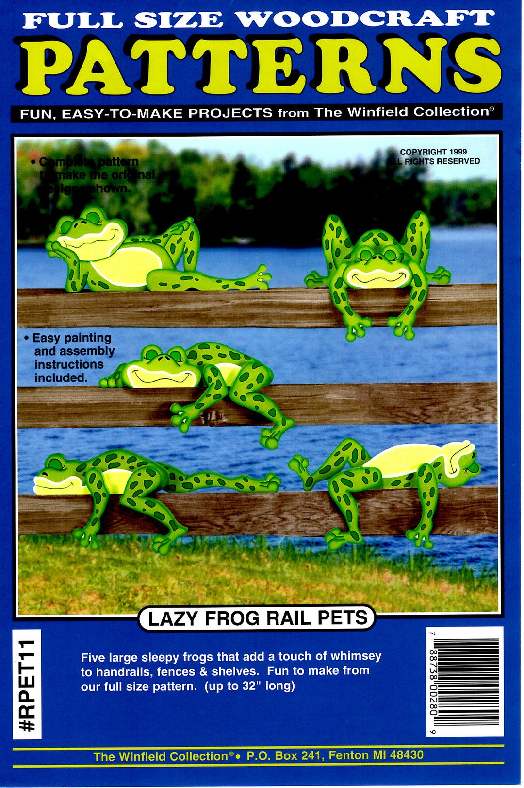 32 Frogs Woodcrafts Pattern Uncut Pattern Shelf Sitter Lazy Frog Rail ...