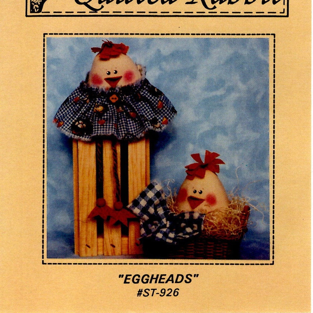 Small Chicken Egg Dolls Uncut Pattern the Quilted Rabbit Folk Art Doll ...