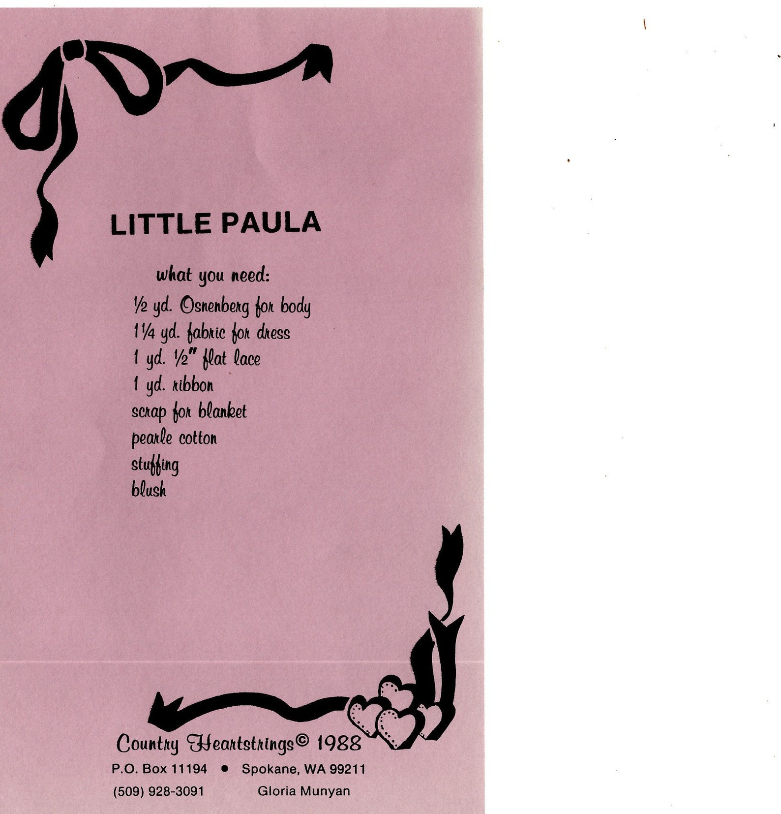 80s 90s Uncut PATTERN Art Doll Pattern Country Doll Pattern - Etsy