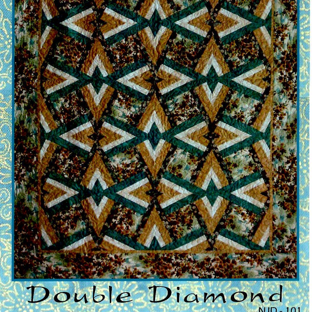 Double Diamonds Quilt Uncut PATTERN Multiple Sizes Lap Twin Queen King ...