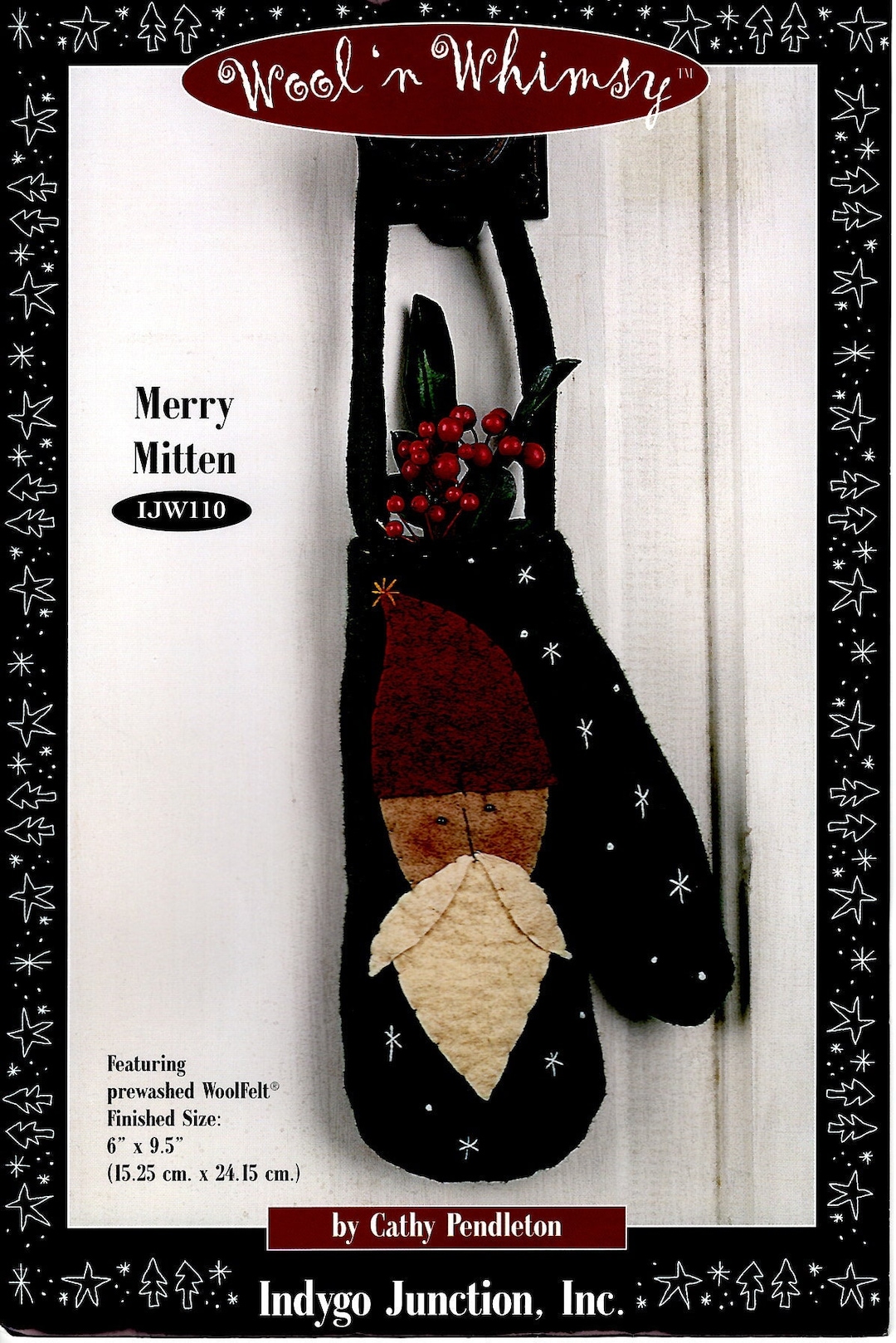Door Hanging Craft Kit Uncut PATTERN Wool N Whimsy Merry Mitten Door ...