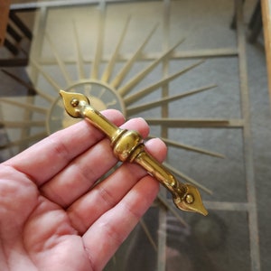 NOS Vtg 1 X Solid Brass Spade Drawer Pull 3 Center KBC / Keeler Belwith ...