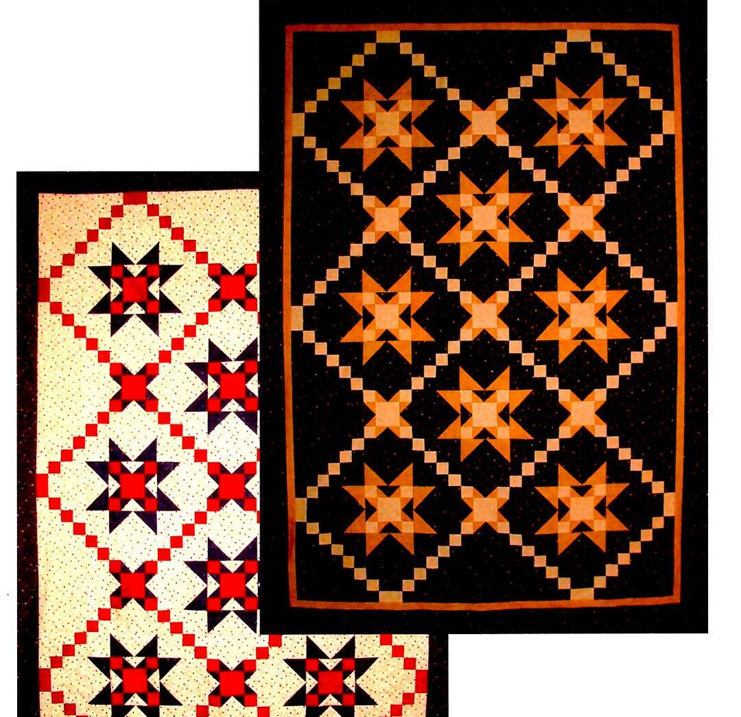 Pieced Stars Quilt Uncut PATTERN Full Sized Quilts Twin Full Double ...