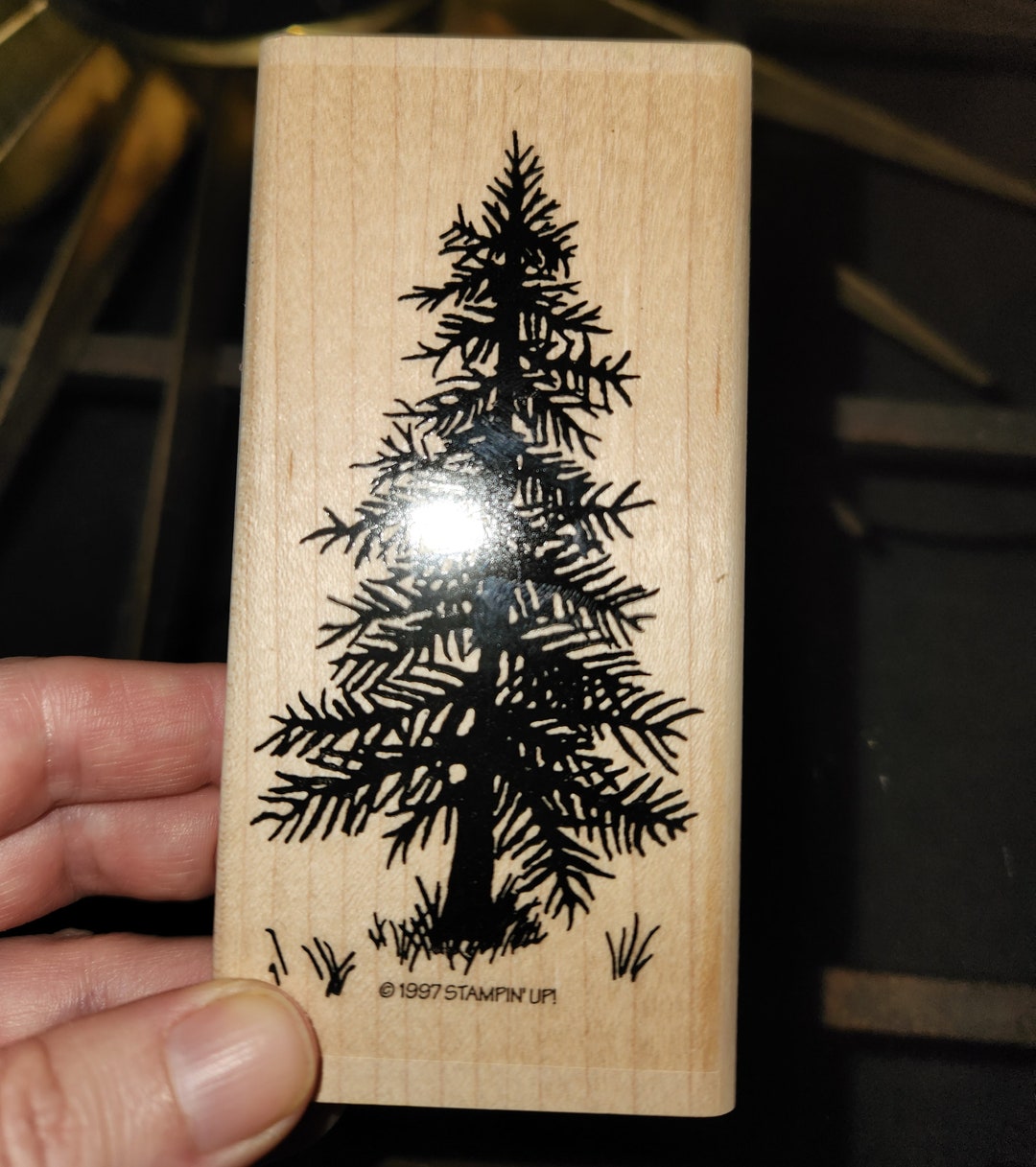 1997 Vtg Stampin Up! 4.5" Pine Tree Evergreen Undecorated Christmas ...