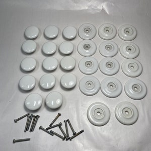 1 X Vtg Pedestal Cabinet Knob Backplate Set 1.5 Knob 2 Backplate ...