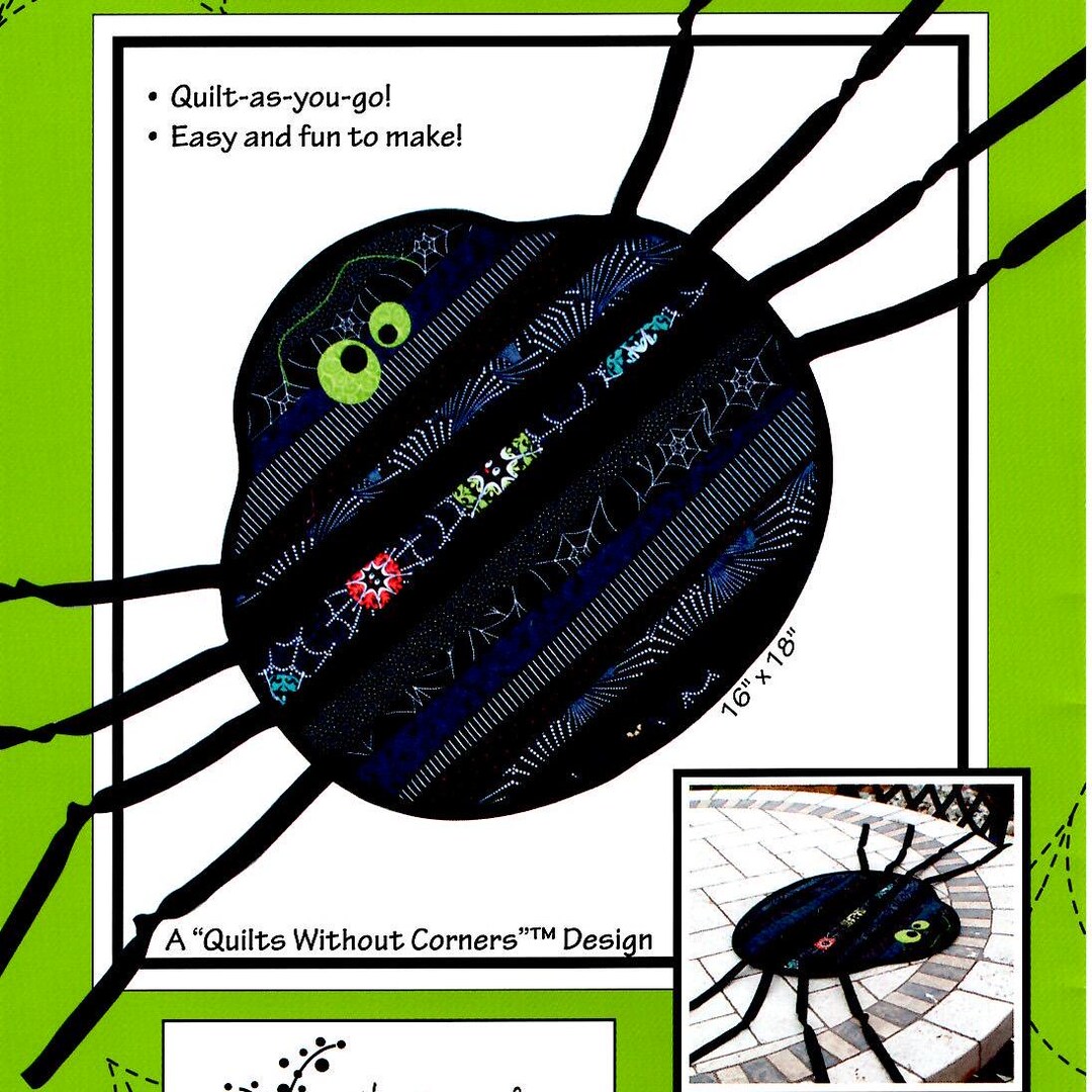 Spider Mini Quilt Uncut PATTERN 16x18" Spidey Table Topper Wall Door ...