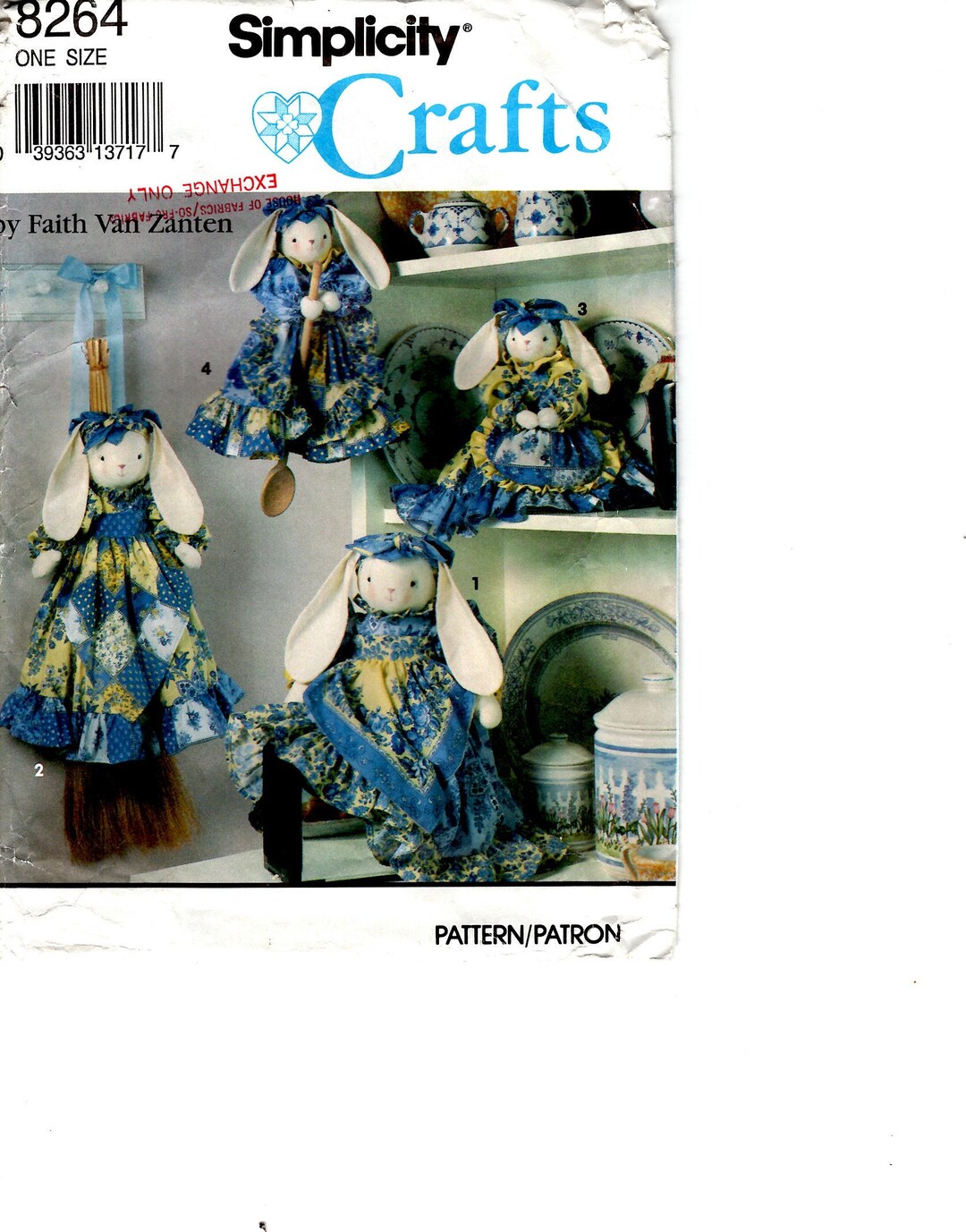 Simplicity 8264 Uncut PATTERN Toaster Cover Bunny Broom Cover Bunny ...