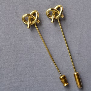 NOS 70s Pretzel Stickpin Gold Pretzel Brooch Tiny Metal Pretzel ...