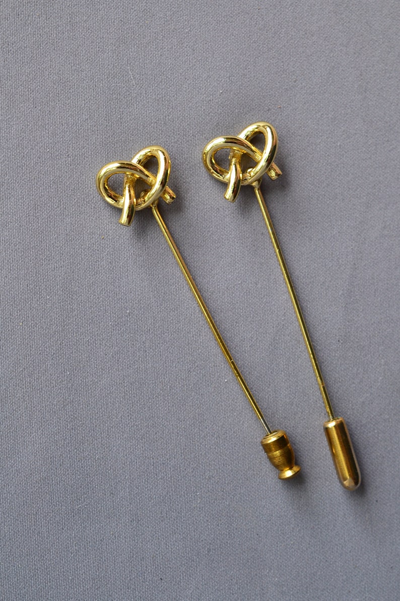 NOS 70s Pretzel Stickpin Gold Pretzel Brooch Tiny Metal | Etsy