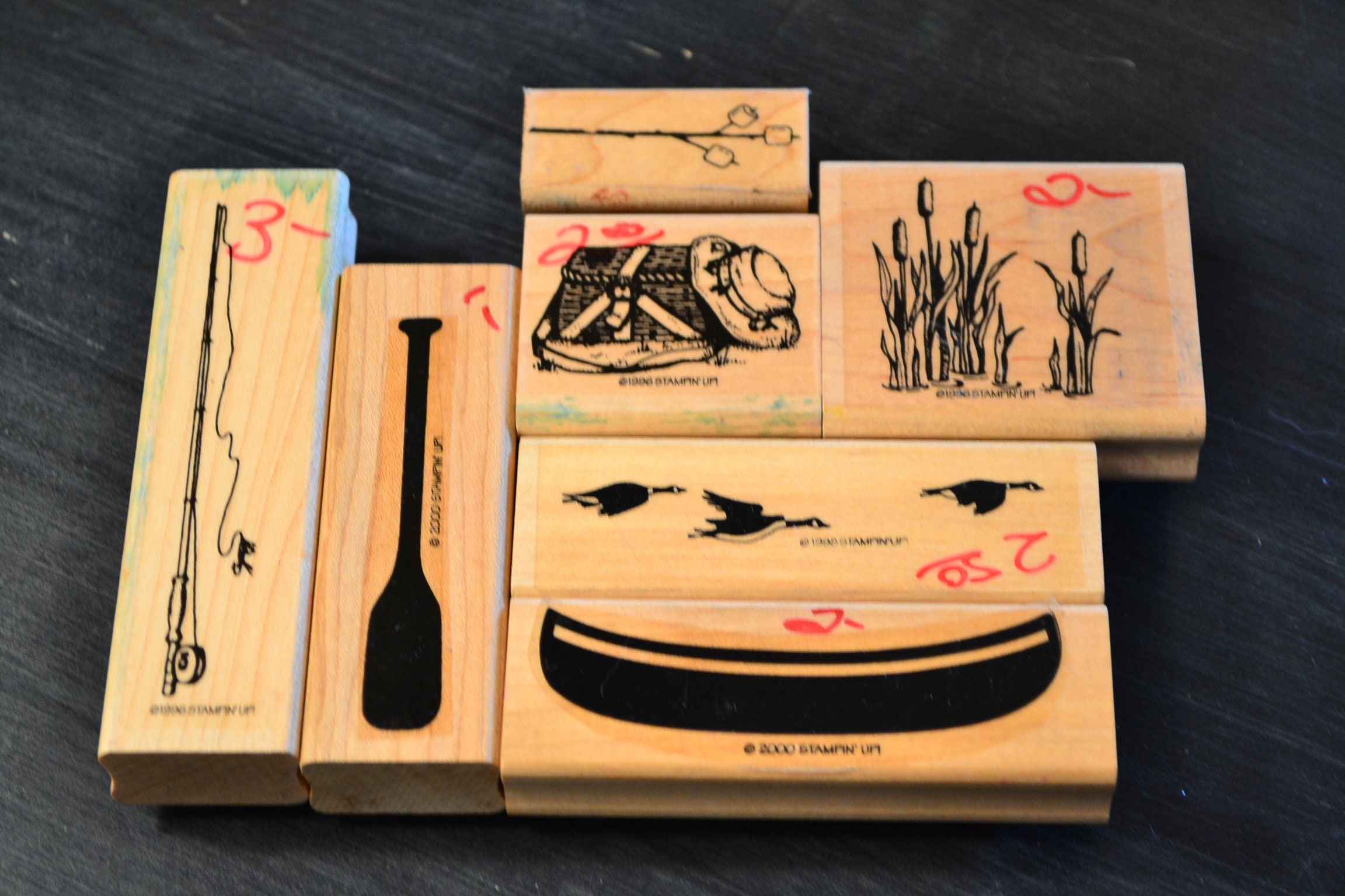 Lot of 7 Camping Themed Stamps Stampin' Up! Roughin It Destash Variety ...