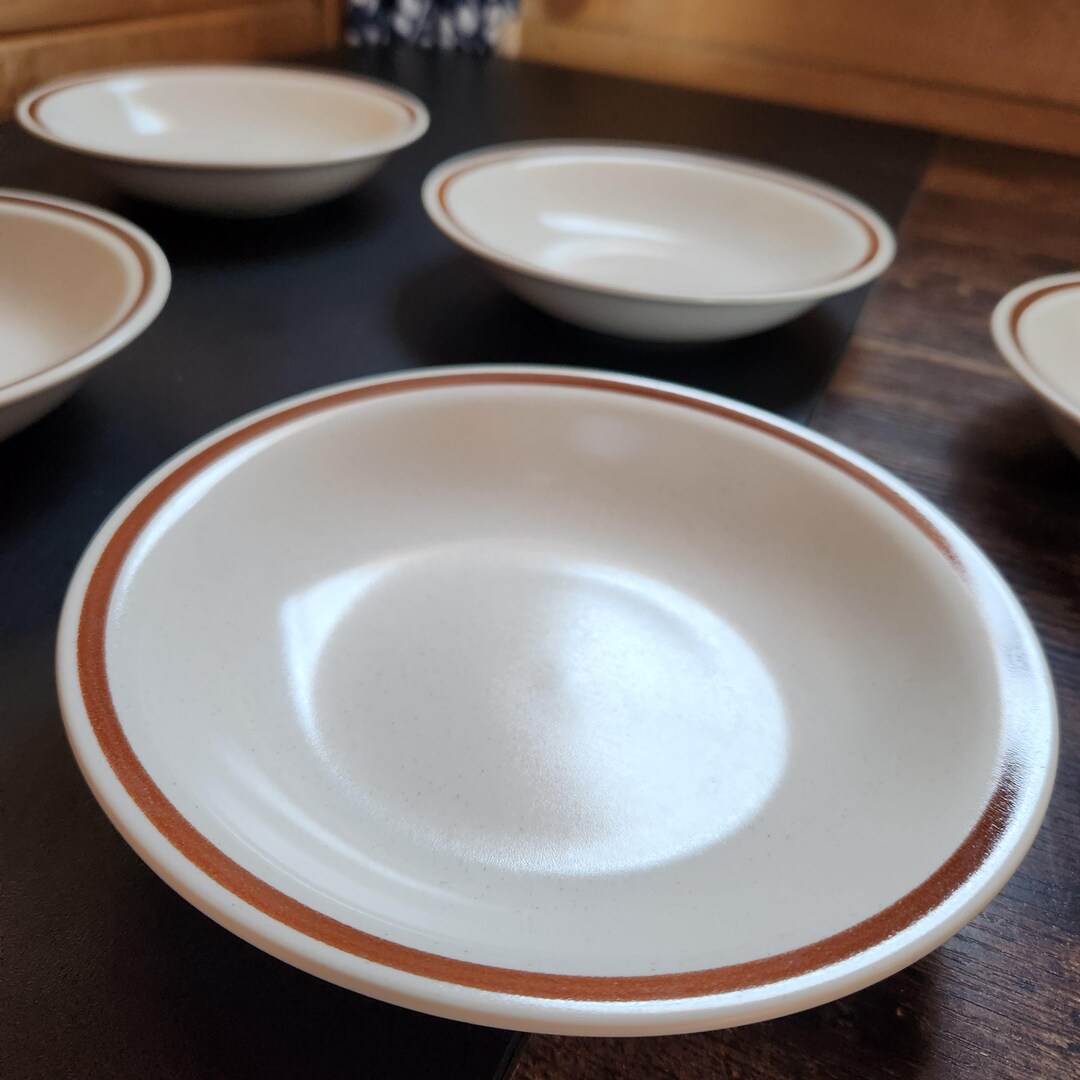 Vtg Farmhouse Pasta Bowls Set of 5 Shallow Salad Bowls Matte Finish 7.5 ...