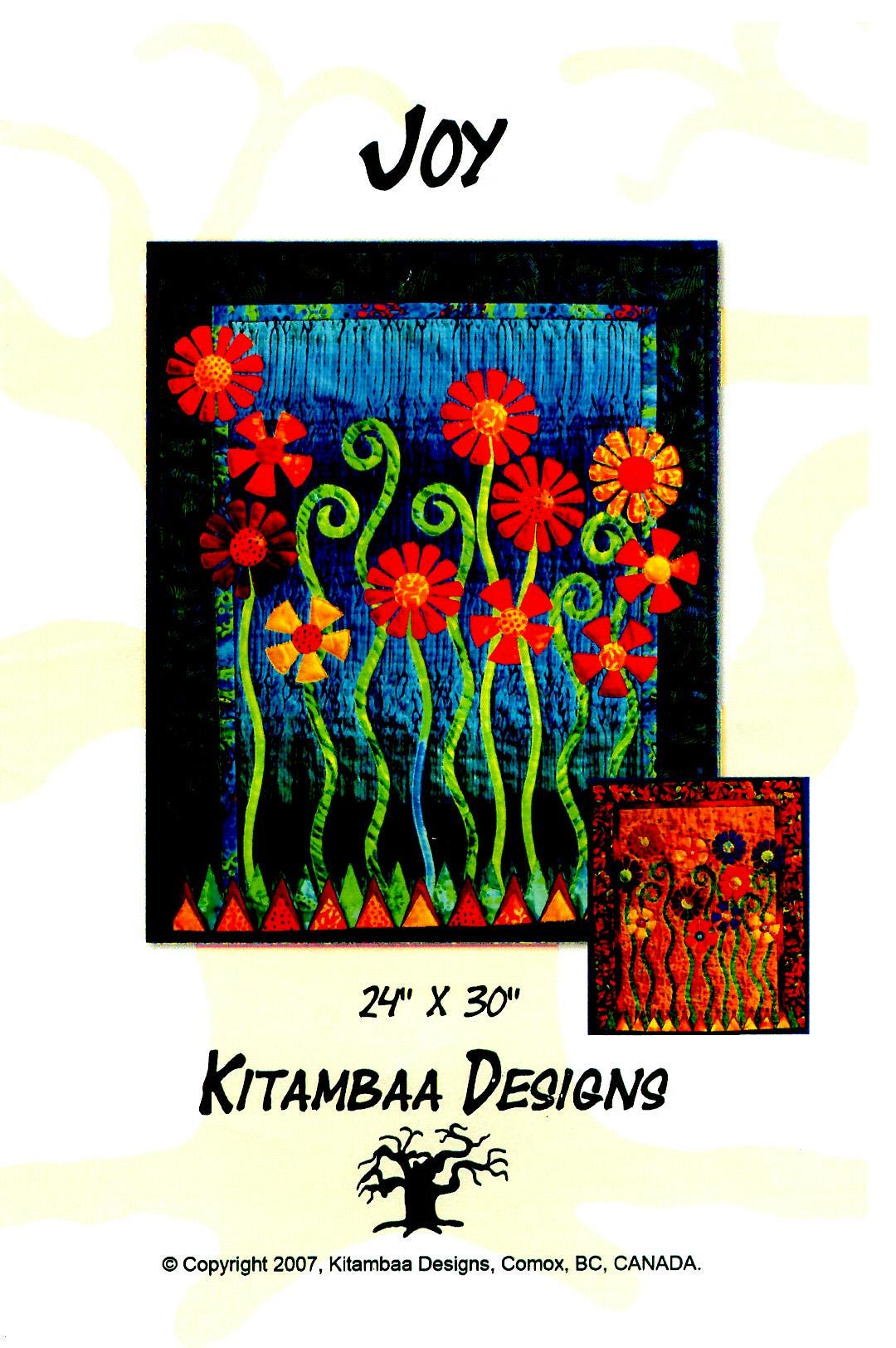 Applique Mini Quilt Uncut Pattern 24x30" Batik Wall Door Hanging Flower ...