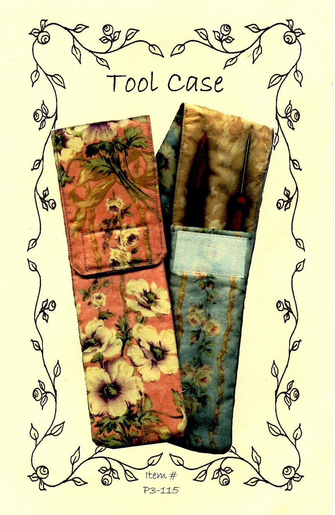 Fabric Tool Case Uncut PATTERN Fiber Arts P3designs Pearl Pereira ...