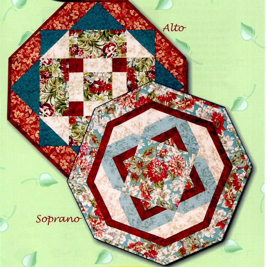 Quilted Table Toppers Uncut PATTERN 23x23 Table Runners Mini Quilt New ...